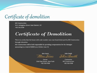 Demolition of a building | PPTX