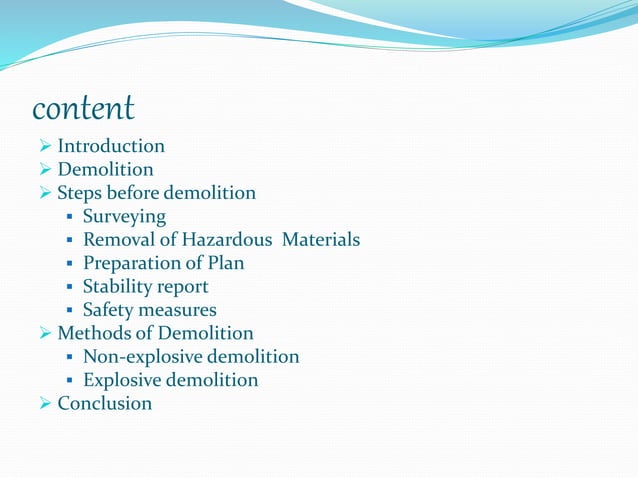 Demolition of a building | PPTX | Civil Engineering Industry | Industries