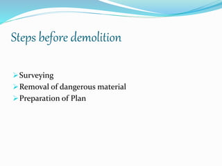 Demolition of a building | PPTX