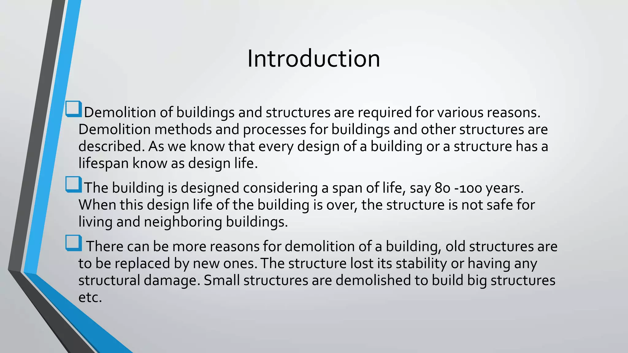 Demolition of building | PPTX