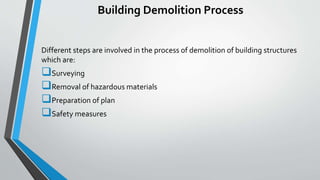 Demolition of building | PPTX