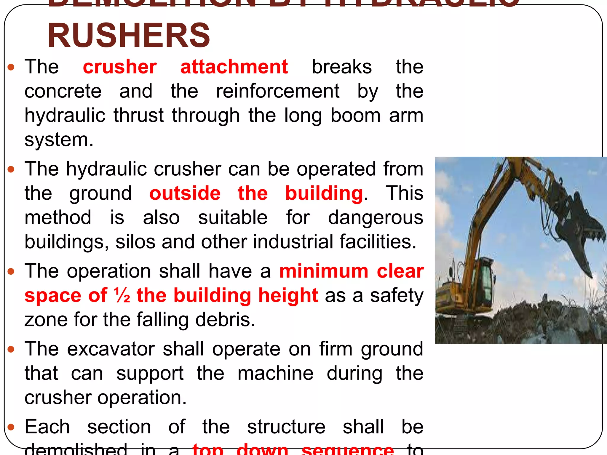 Demolition methods and its sequence | PPTX