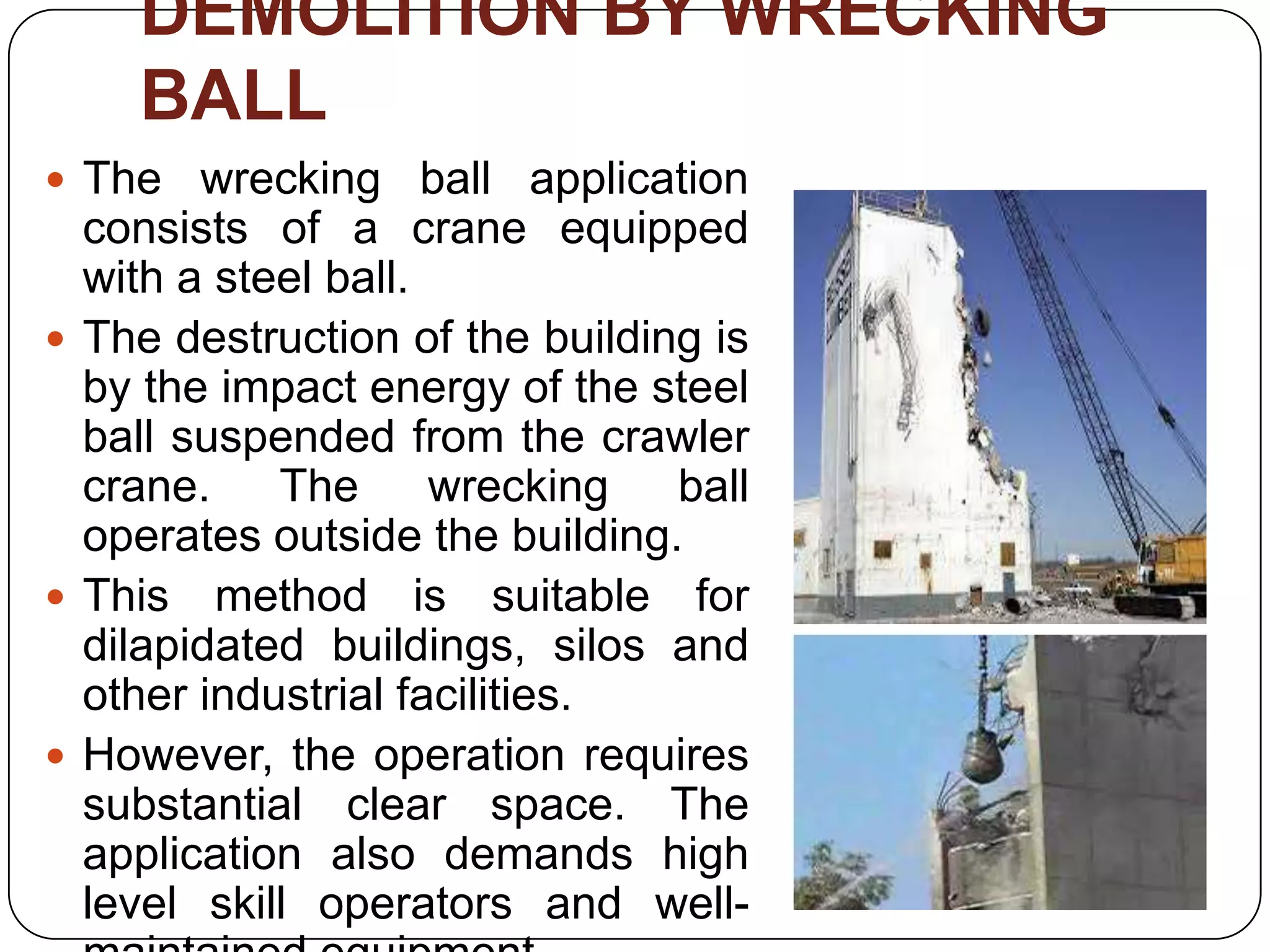 Demolition methods and its sequence | PPTX