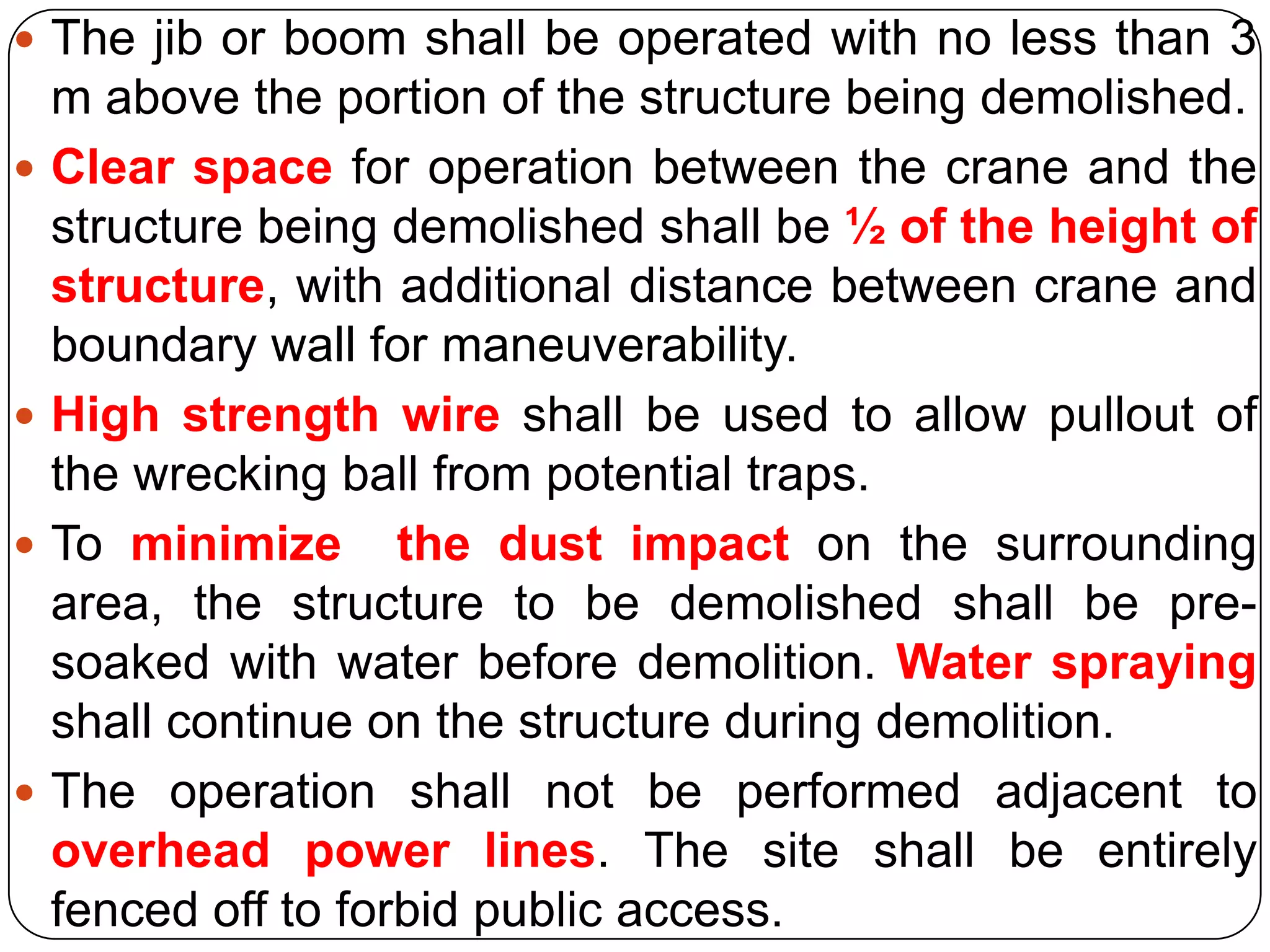 Demolition methods and its sequence | PPTX