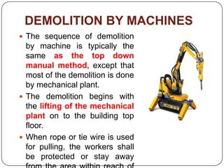 Demolition methods and its sequence | PPTX