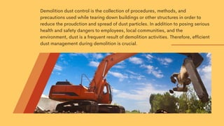 Demolition Dust Control Strategies for Minimizing Dust Generation and ...