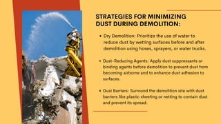 Demolition Dust Control Strategies for Minimizing Dust Generation and ...