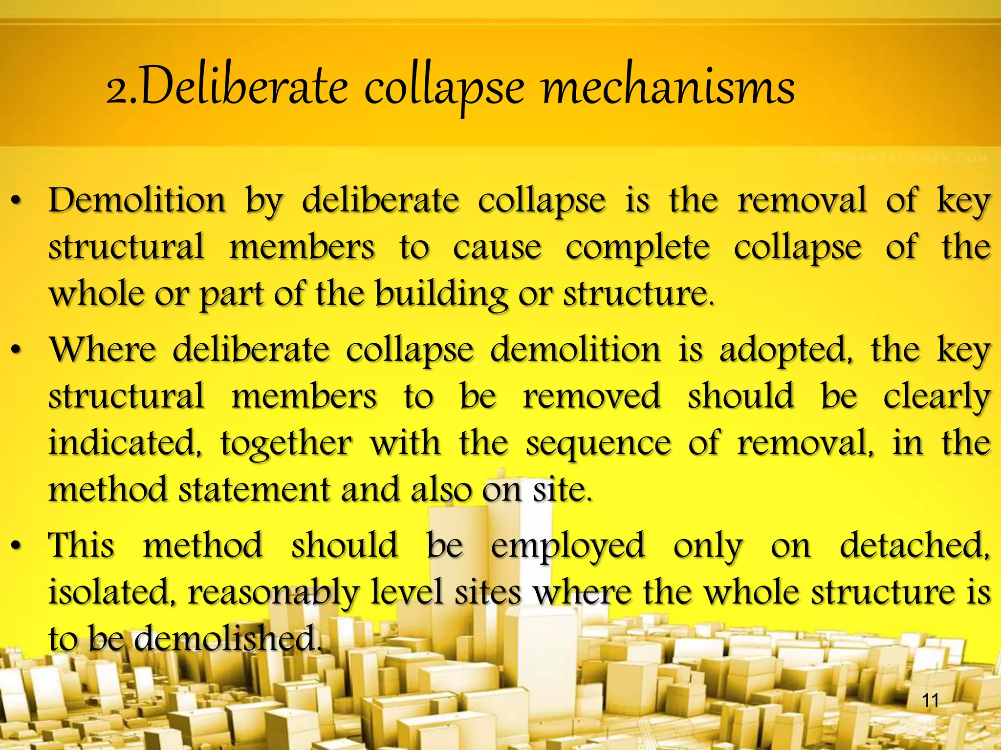 DEMOLITION & DISMANTLING OF WORK | PPTX