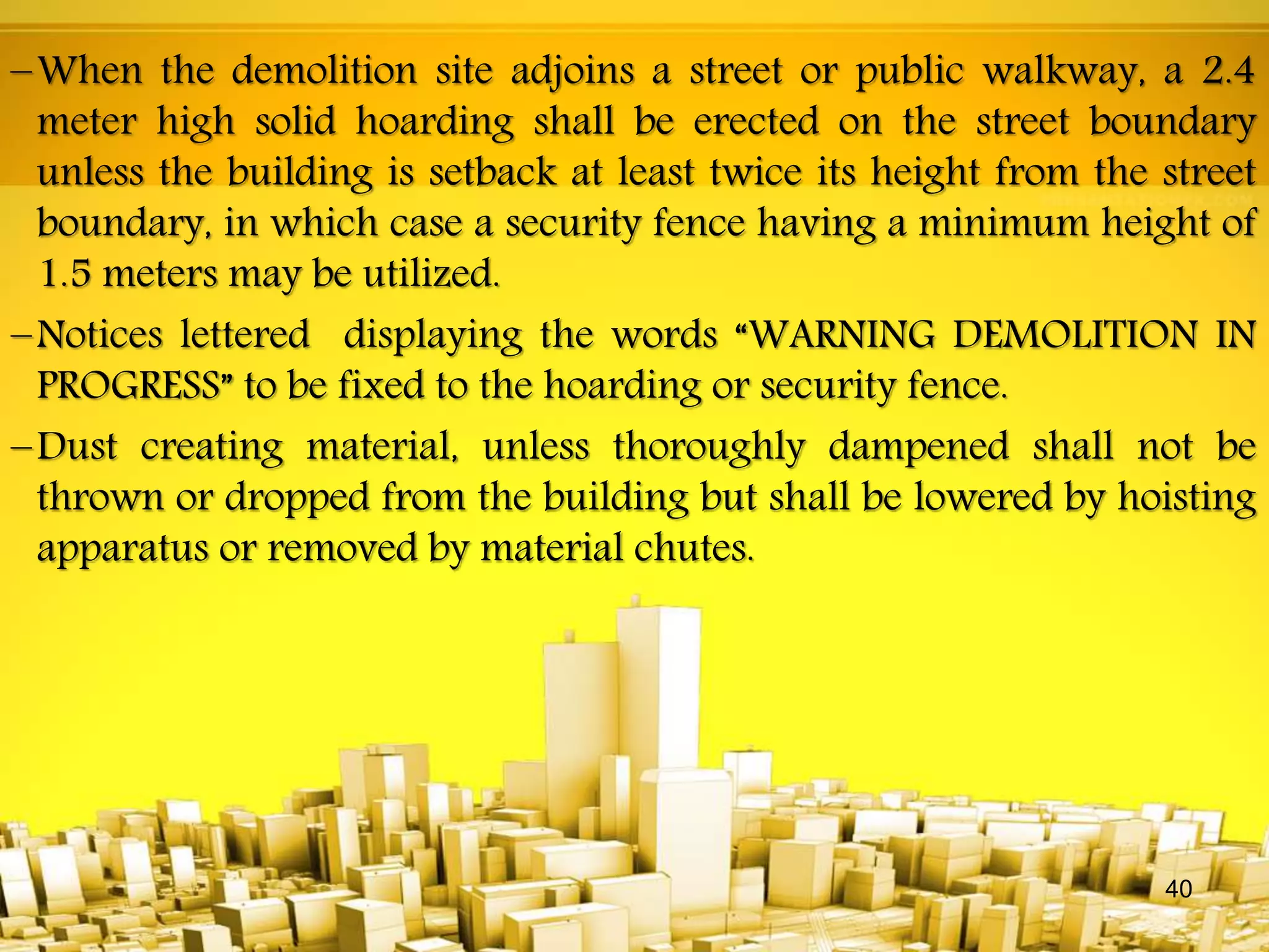 DEMOLITION & DISMANTLING OF WORK | PPTX