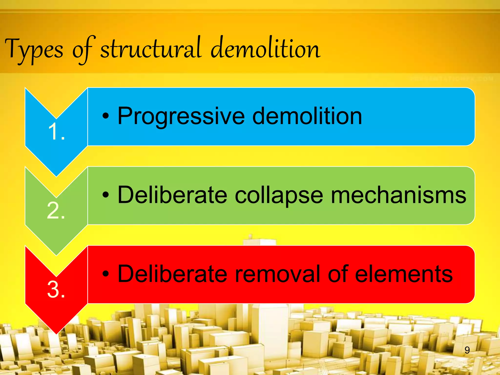 DEMOLITION & DISMANTLING OF WORK | PPTX