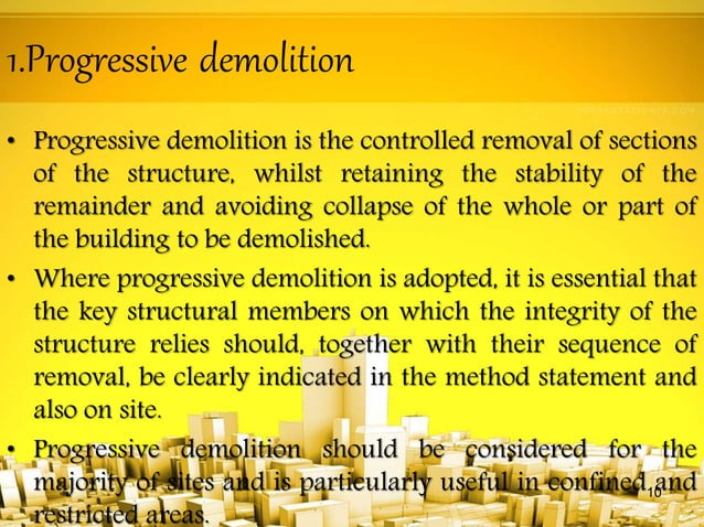 DEMOLITION & DISMANTLING OF WORK | PPTX