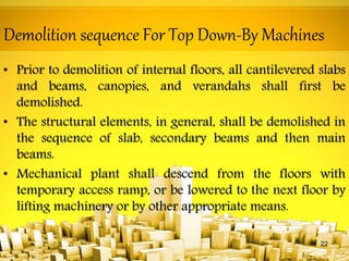 DEMOLITION & DISMANTLING OF WORK | PPTX