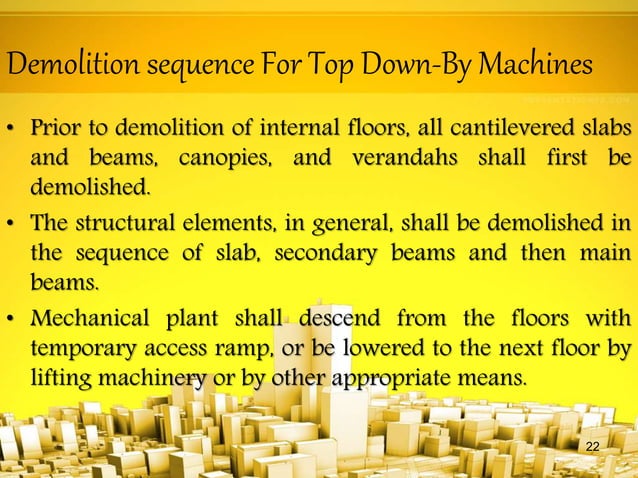 DEMOLITION & DISMANTLING OF WORK | PPTX