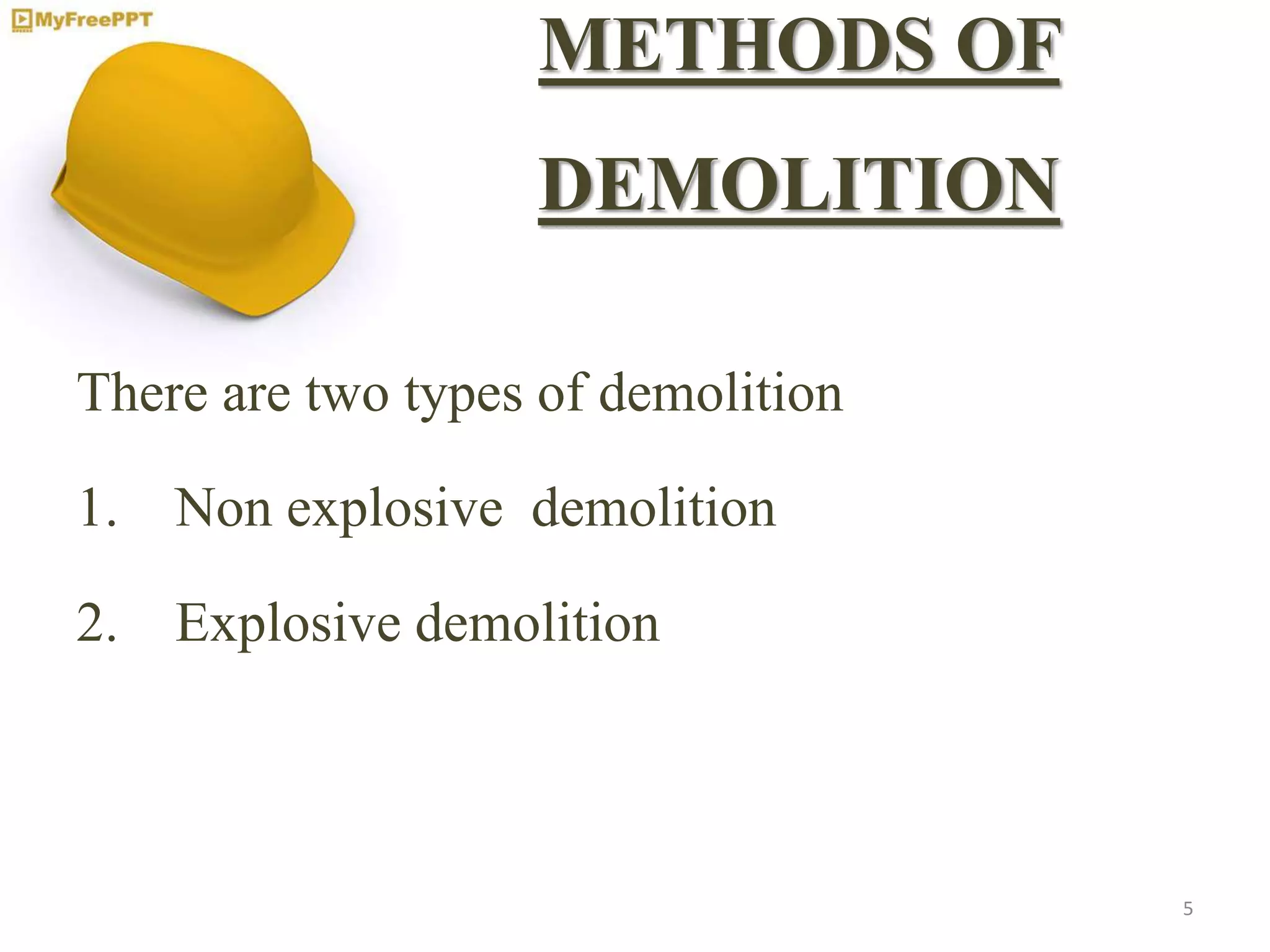 Demolition of building | PPTX