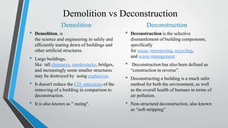 Demolition of building | PPTX | Civil Engineering Industry | Industries
