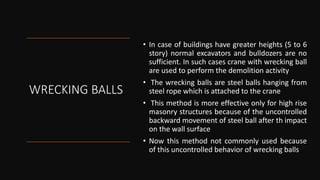 Demolition of building and blasting equipment | PPTX