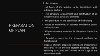 Demolition of building and blasting equipment | PPTX