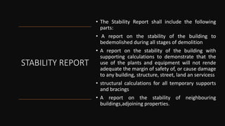Demolition of building and blasting equipment | PPTX