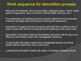Demolition of existing boiler house | PPT