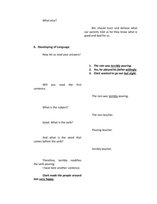 detailed lesson plan on adverbs for grade 6 | DOCX