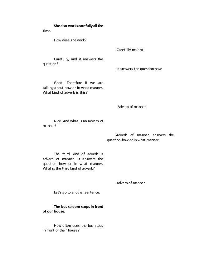 detailed lesson plan on adverbs for grade 6