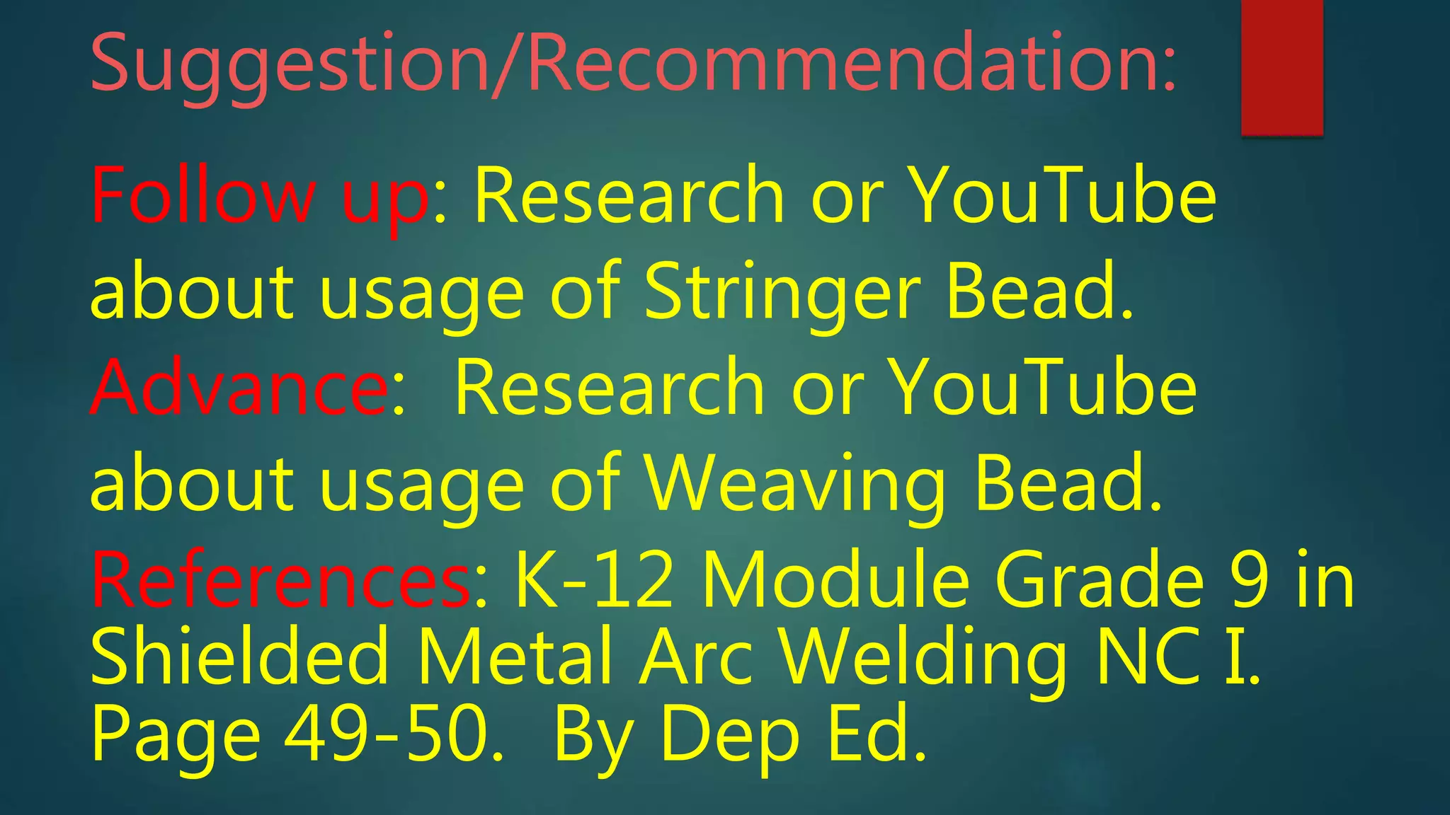 Demo methods striking an arc procedure | PPTX