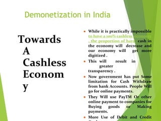 Demonatisation effect on banking sector | PPTX