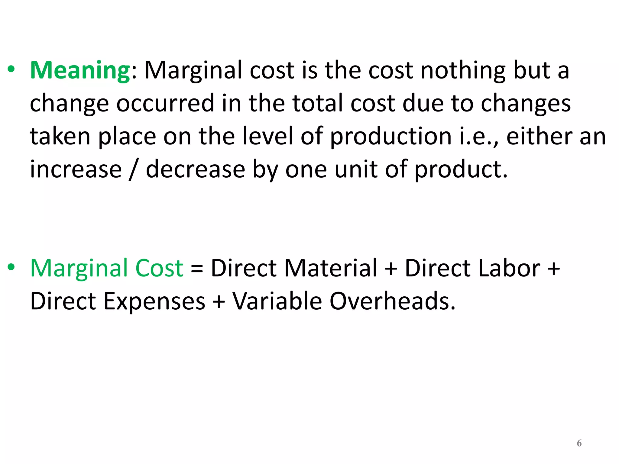 Absorption Costing and Marginal Costing ppt | PPT