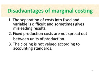 Absorption Costing and Marginal Costing ppt | PPT