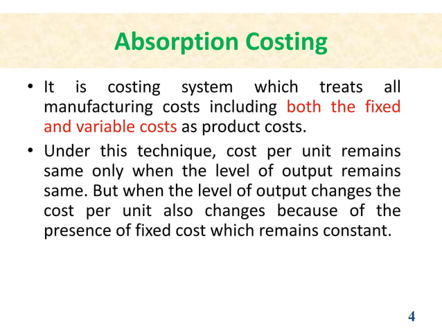 Absorption Costing and Marginal Costing ppt | PPT | Stocks and Bonds ...