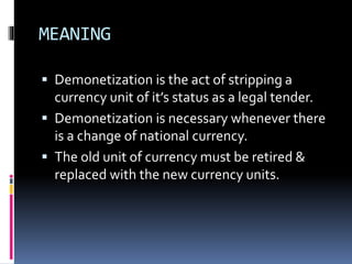 Demonetisation | PPTX | Currencies | Economy