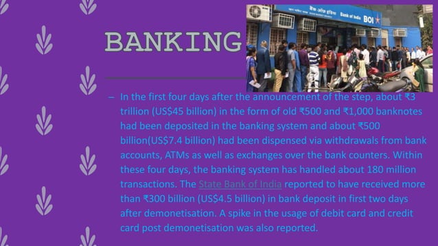 Demonetisation - Indian 500 and 1000 rupee note ban | PPT