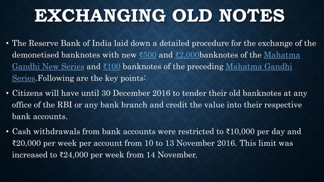 Demonetisation - Indian 500 and 1000 rupee note ban | PPT