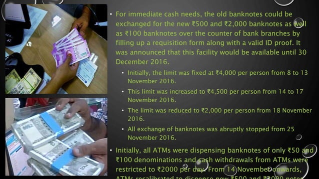 Demonetisation - Indian 500 and 1000 rupee note ban | PPT