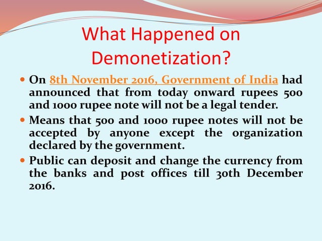 Demonetisation | PPT