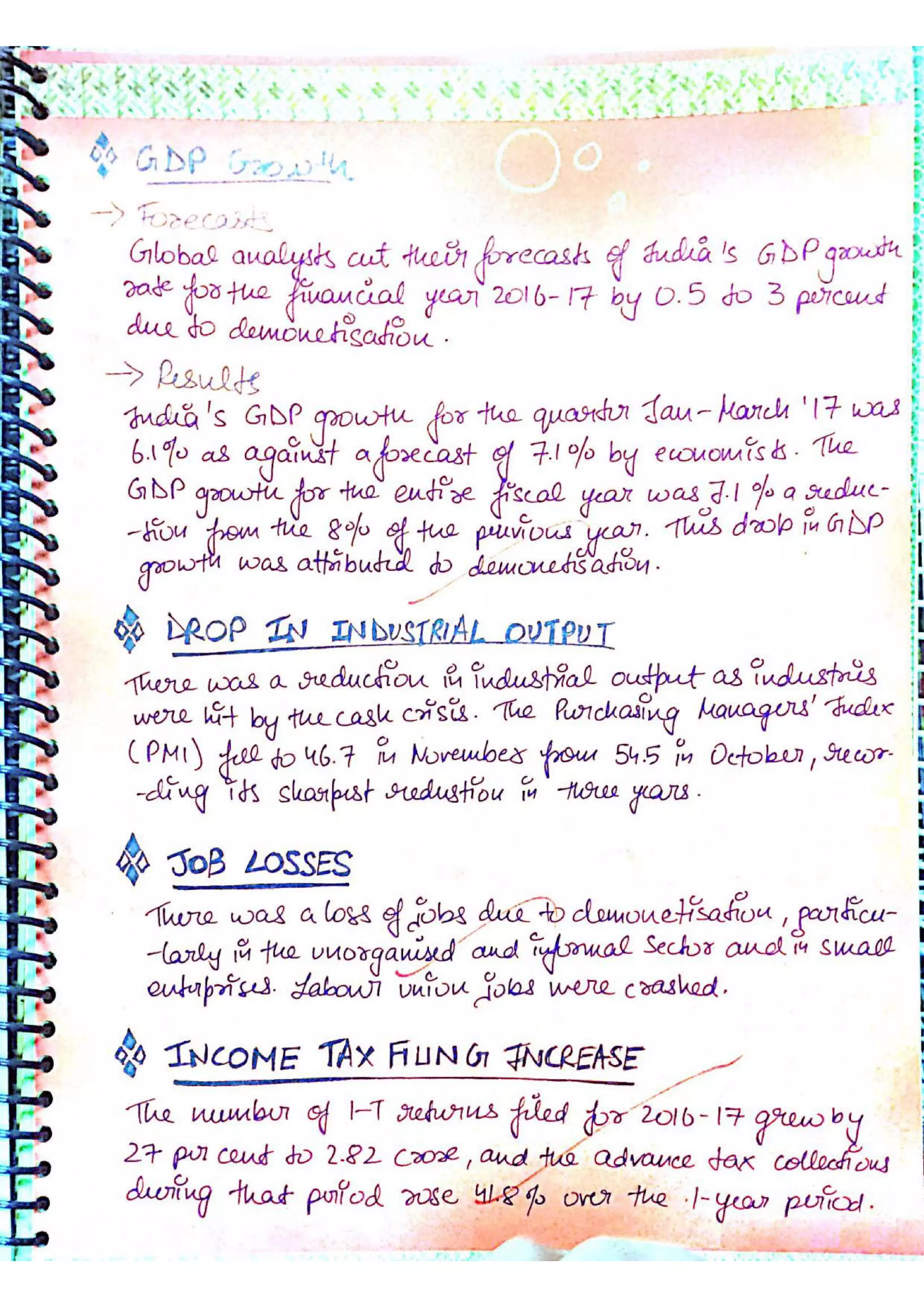 Demonetisation - 1 Economics Project Class 12 CBSE | PDF