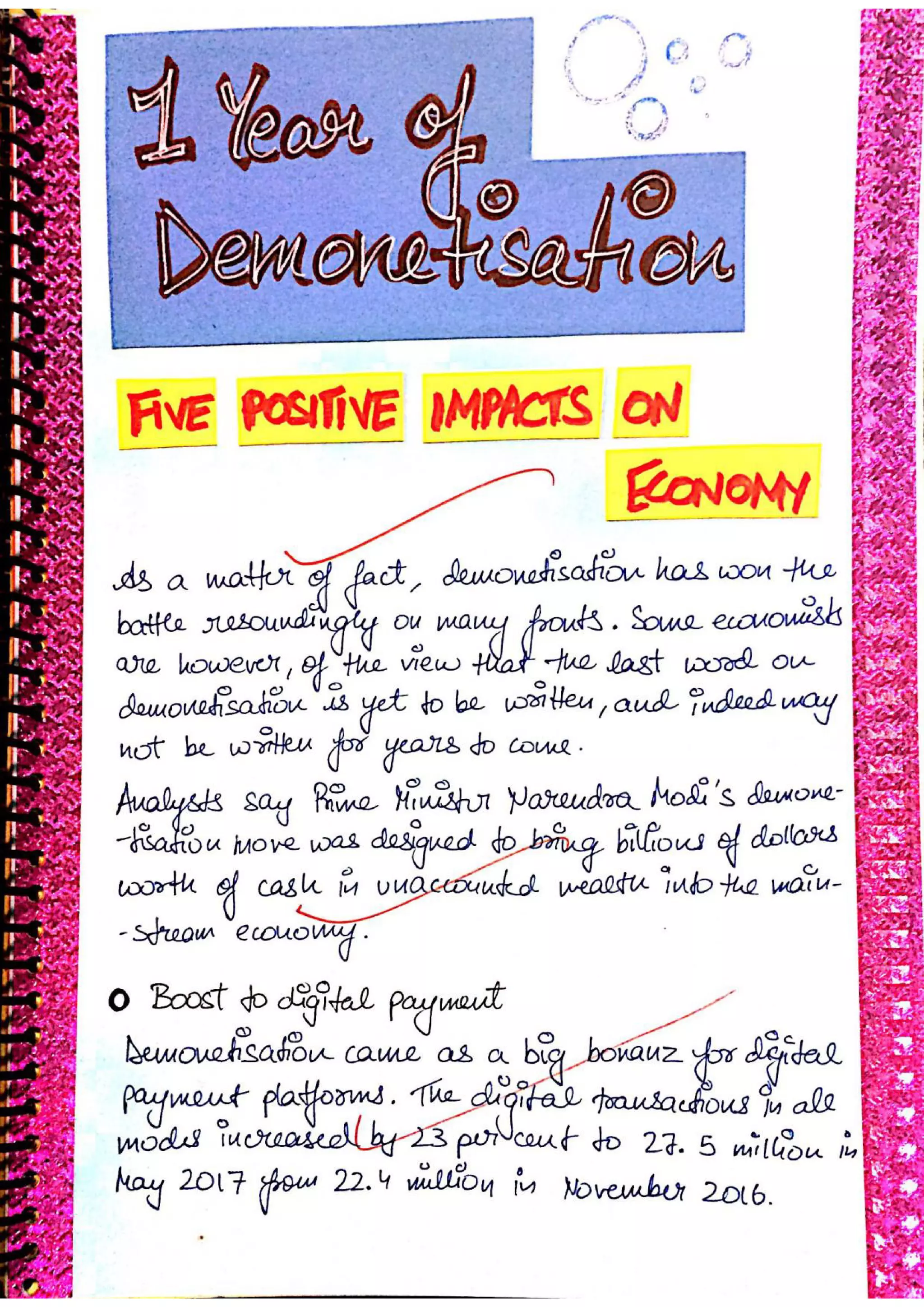 Demonetisation - 1 Economics Project Class 12 CBSE | PDF