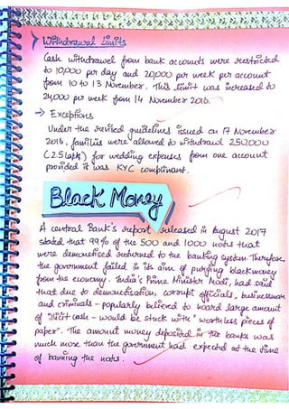 Demonetisation - 1 Economics Project Class 12 CBSE | PDF