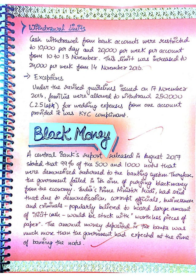 Demonetisation - 1 Economics Project Class 12 CBSE | PDF