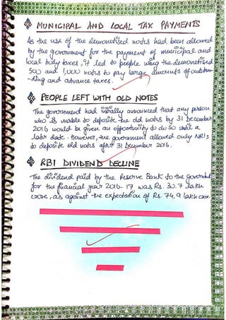 Demonetisation - 1 Economics Project Class 12 CBSE | PDF