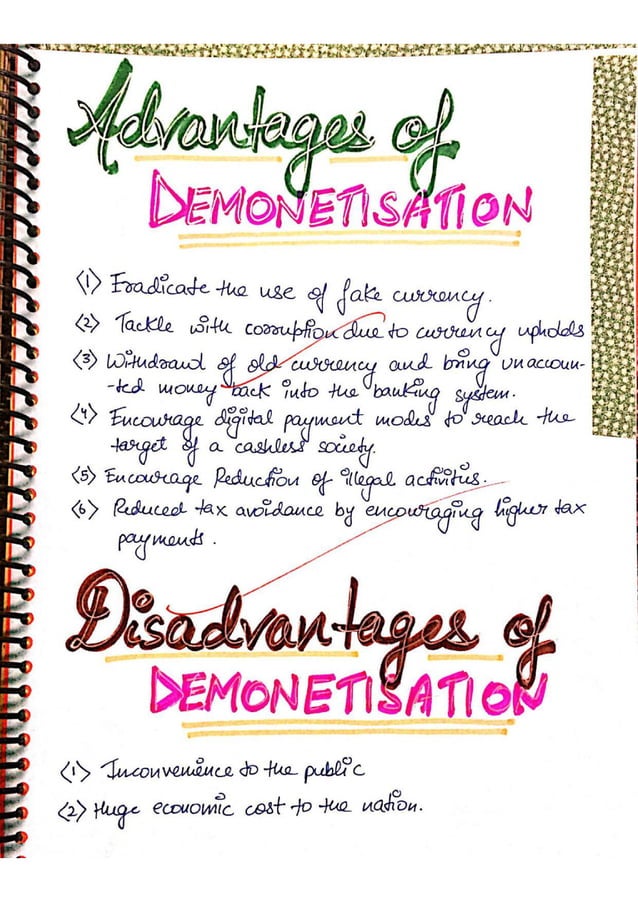 Demonetisation - 1 Economics Project Class 12 CBSE | PDF