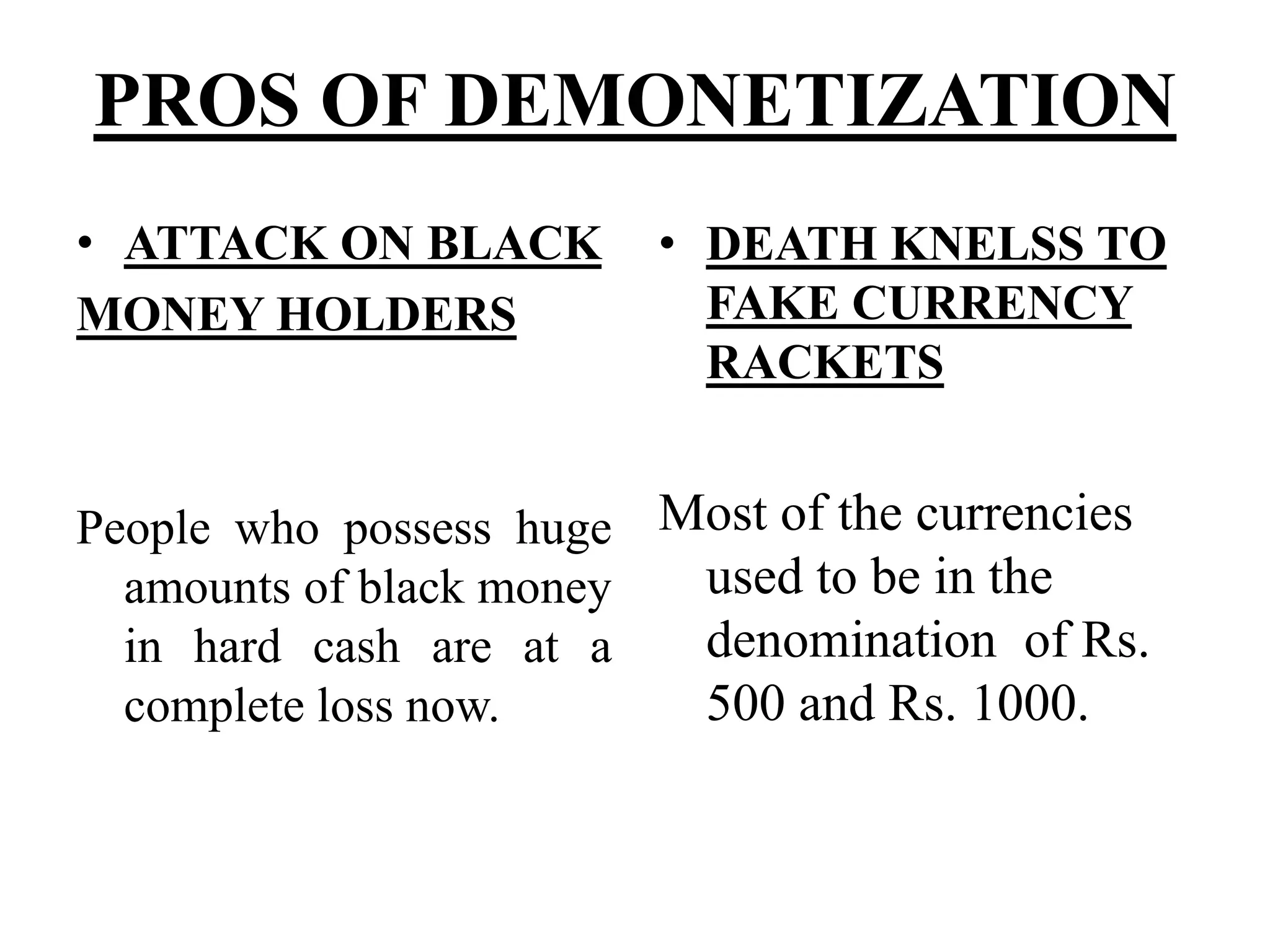 Demonetisation and its impact on indian economy | PPTX