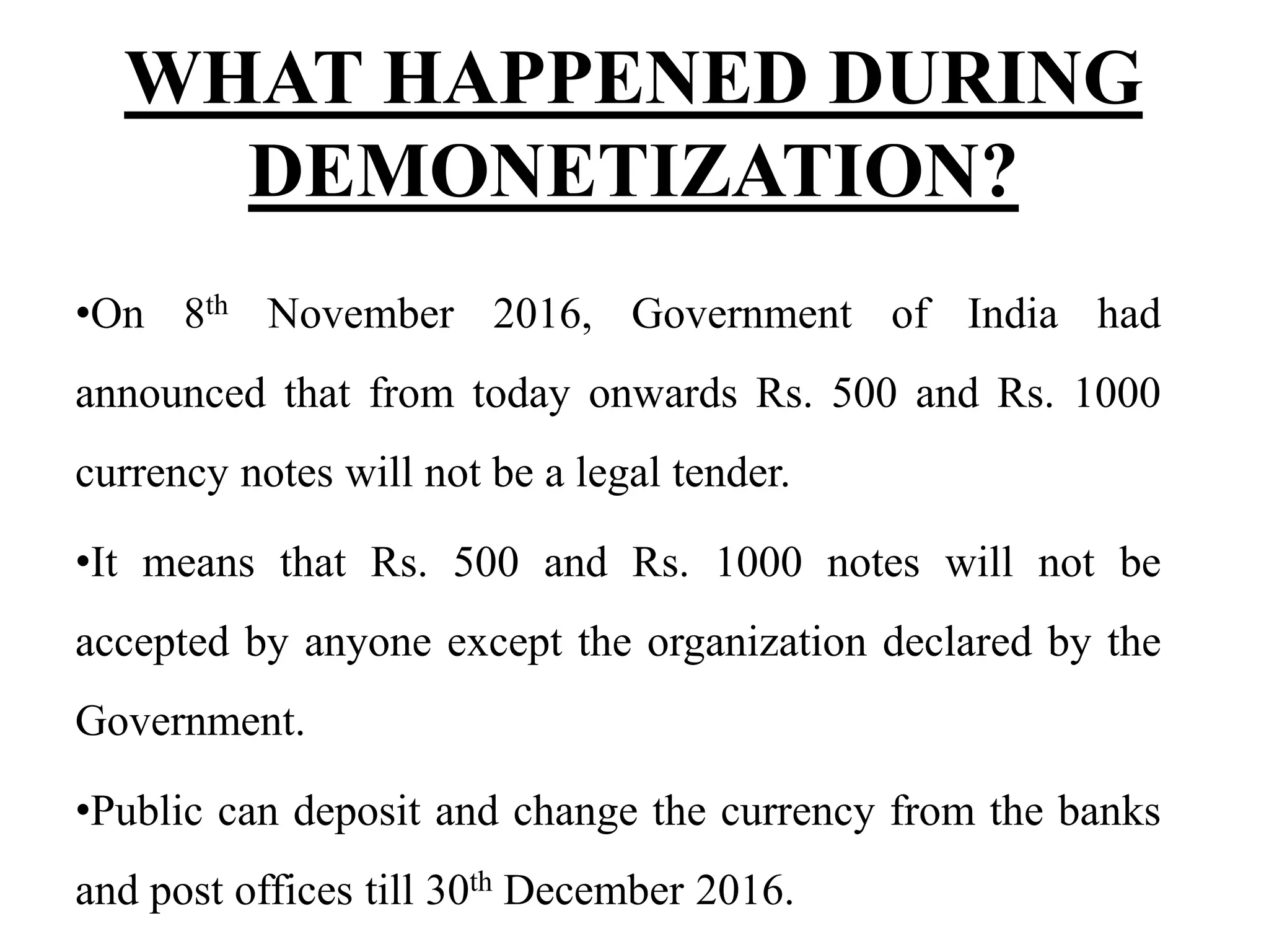 Demonetisation and its impact on indian economy | PPTX