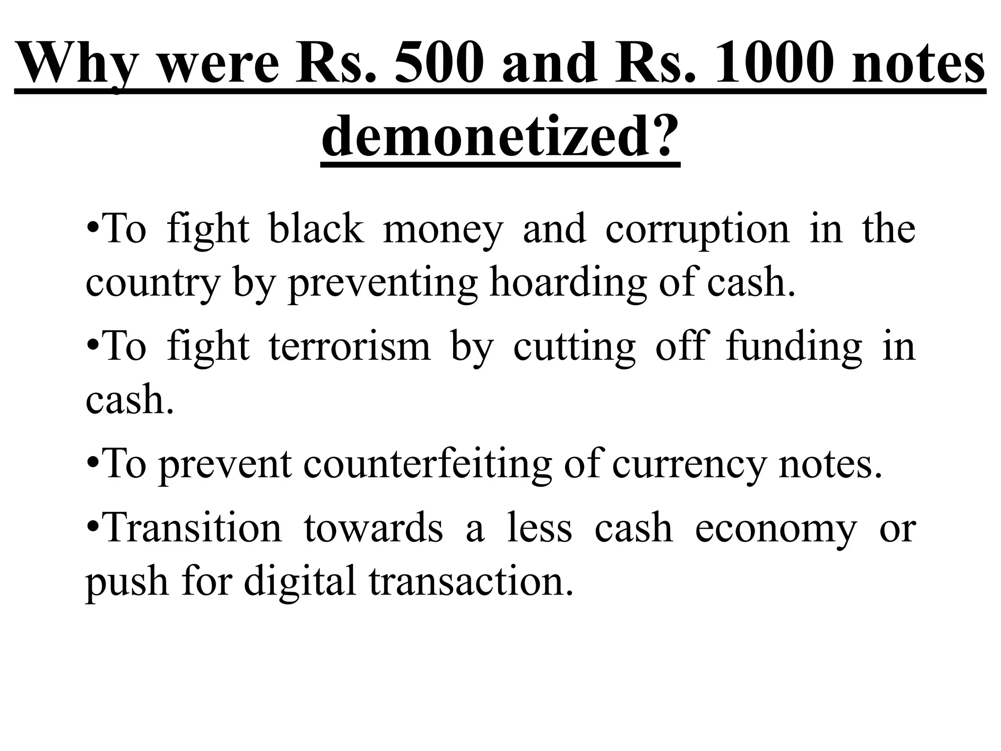 Demonetisation and its impact on indian economy | PPTX