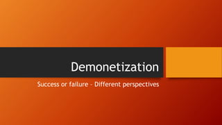 Demonetization | PPT