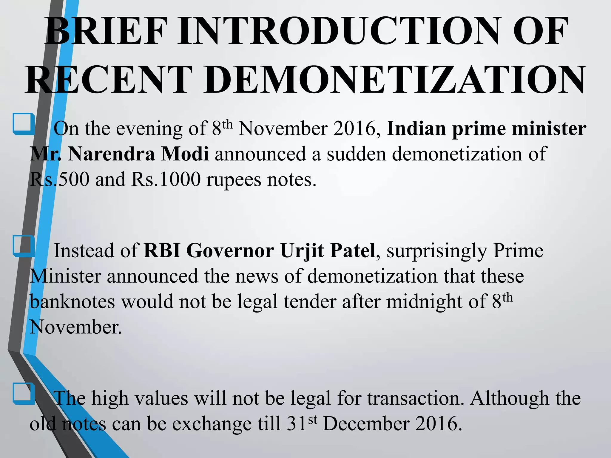 Presentation on Demonetization in India | PPTX