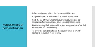 Demonetization and its impact on banking sector | PPTX