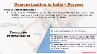Demonitization and its tax impacts | PPT