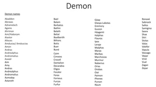 Demon Names