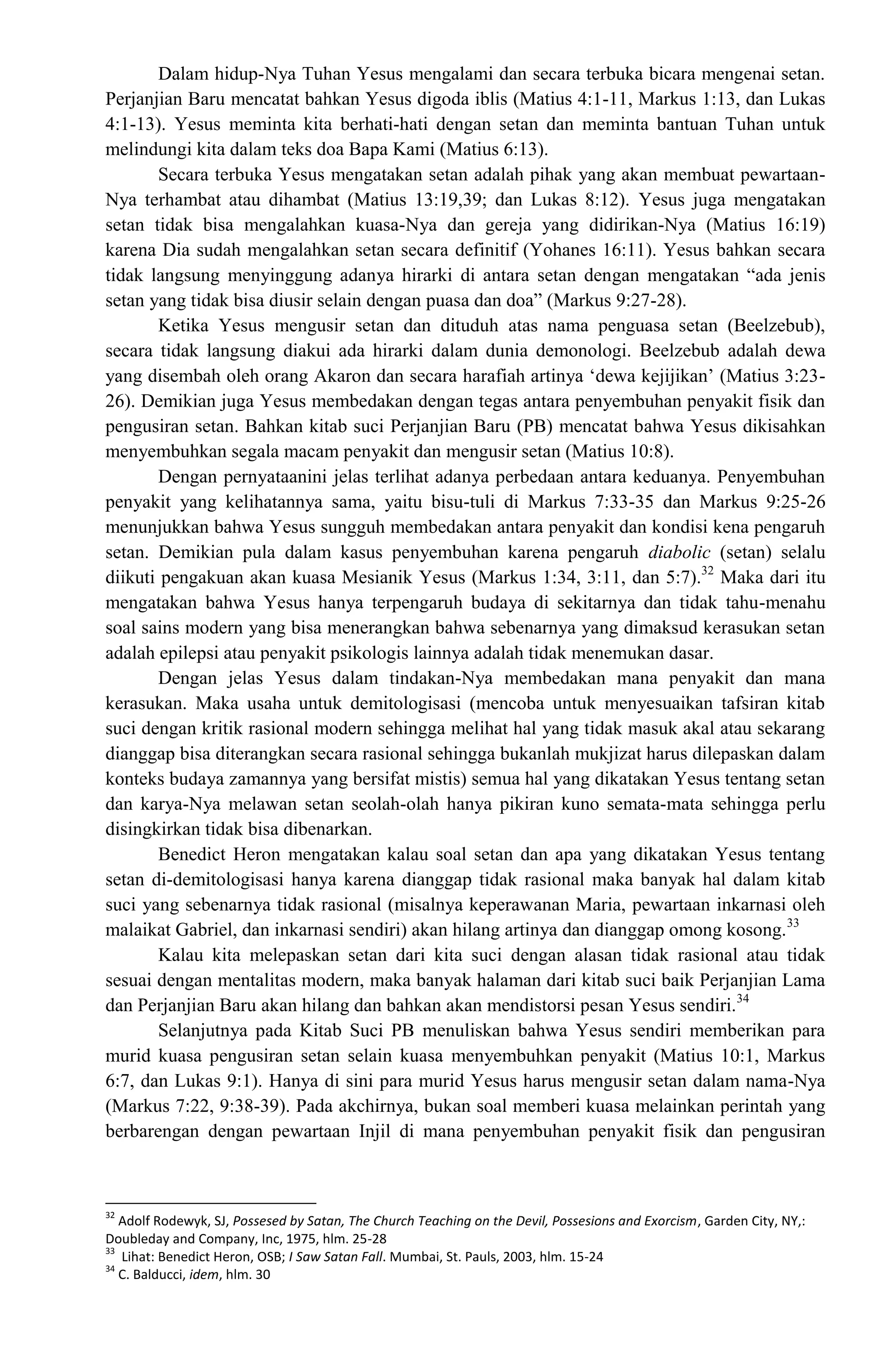 DEMONOLOGI dan EKSORSISME dari perspektif iman Kristen Katolik | PDF